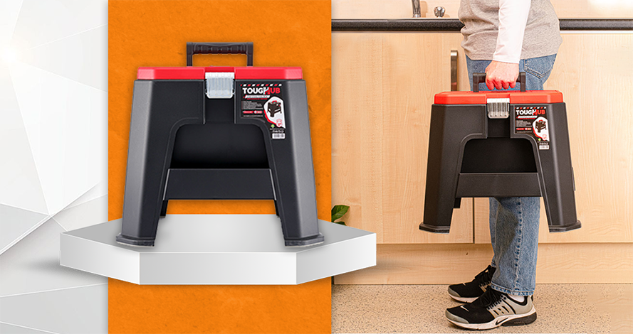 Three in One Step Stool Tool Storage Box by ToughHub!