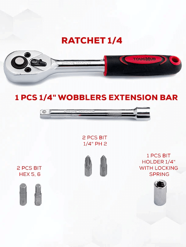 ToughHub Ratchet Socket Set | Hand Tool kit | Tools