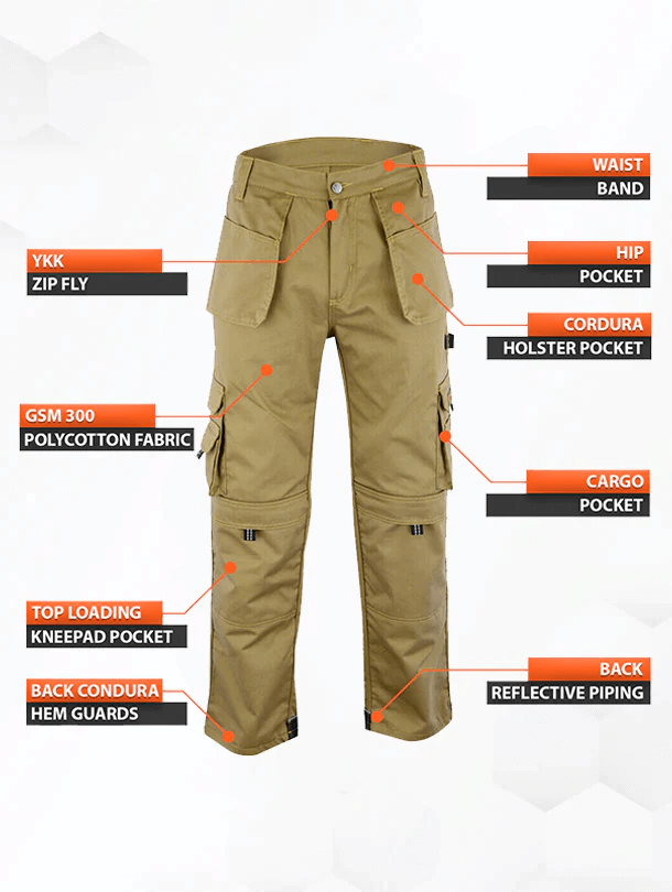 WrightFits Pro-11 Men Work Trousers | Multi Pocket | Workwear