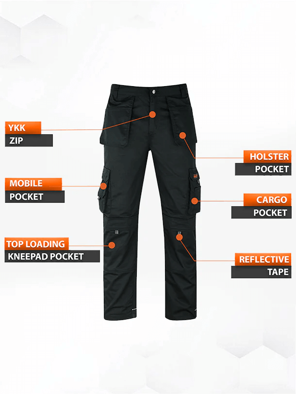 WrightFits Pro-11 Men Work Trousers | Multi Pocket | Workwear